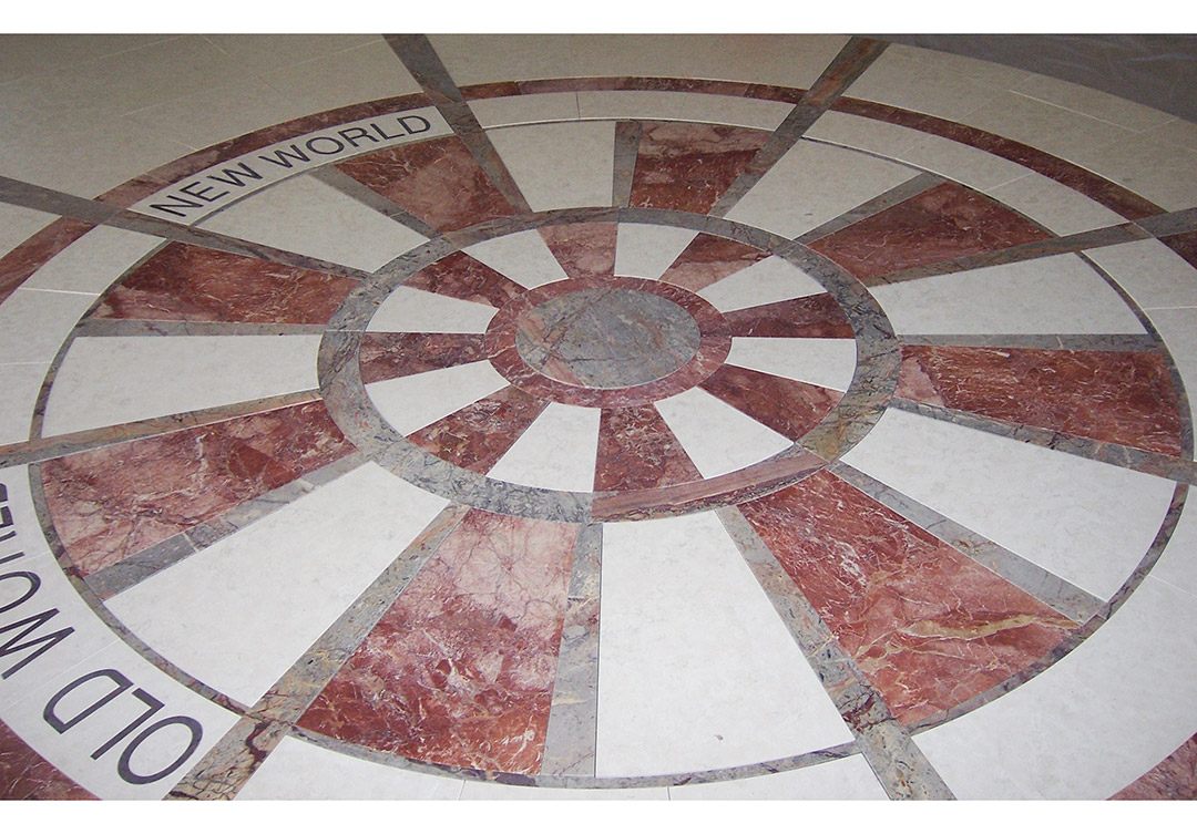 Waterjet Machine Cut Marble Floor Installation - Rugo Stone