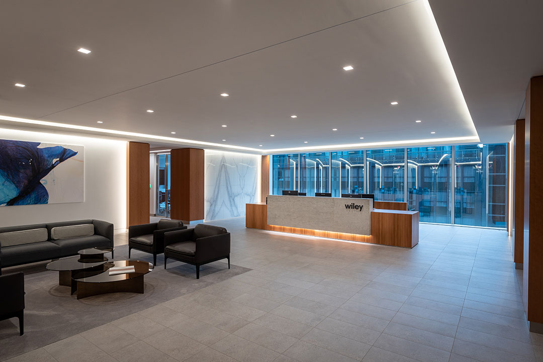 Stone Fabrication for Sleek Modern Lobby - Wiley Rein, LLP