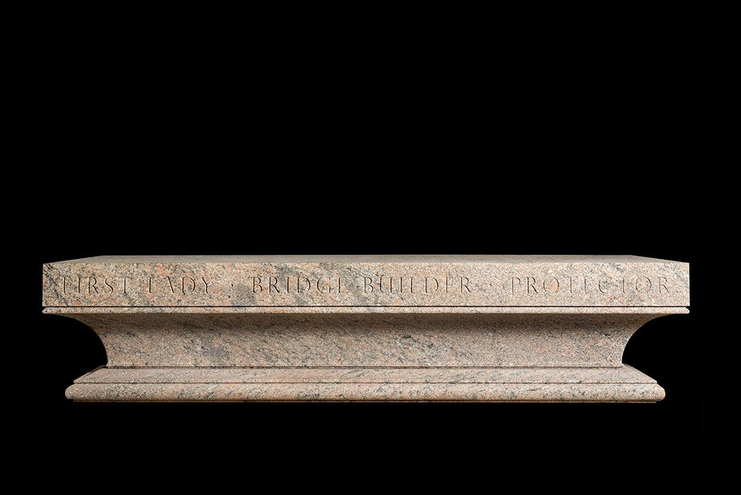 Nancy Reagan Bench - Solid Carved Stone Bench - Rugo Stone
